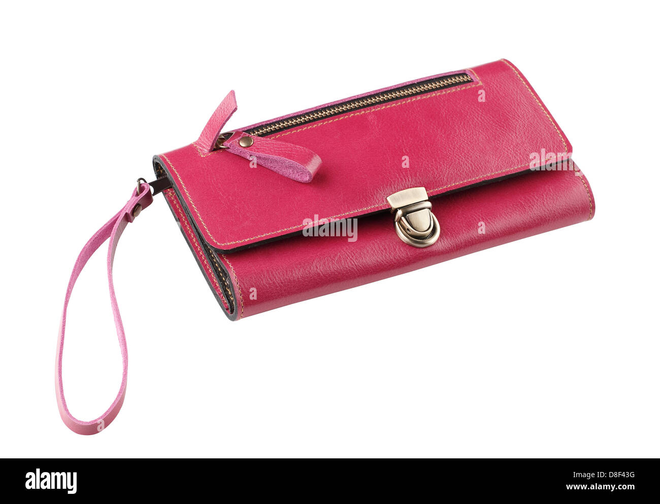 Nice and beautiful red leather lady purse Stock Photo - Alamy