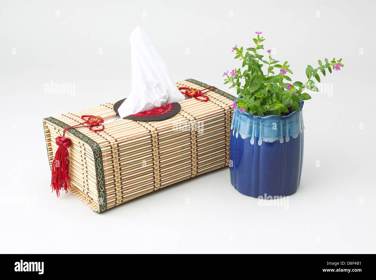 A beautiful handmade bamboo tissue paper box Stock Photo - Alamy