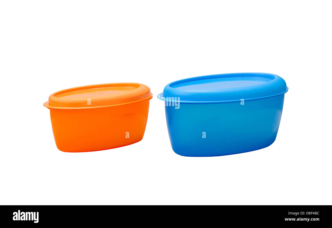 Two size of plastic boxes for food storage Stock Photo - Alamy
