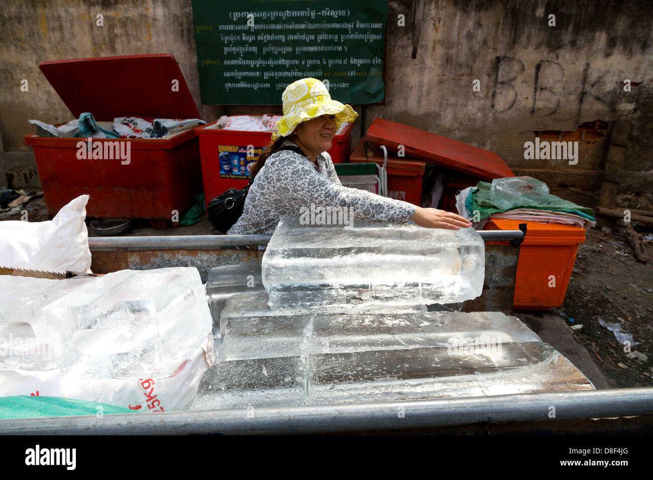 Woman selling Ice in the Streets of Phnom Penh, Cambodia Stock Photo ...