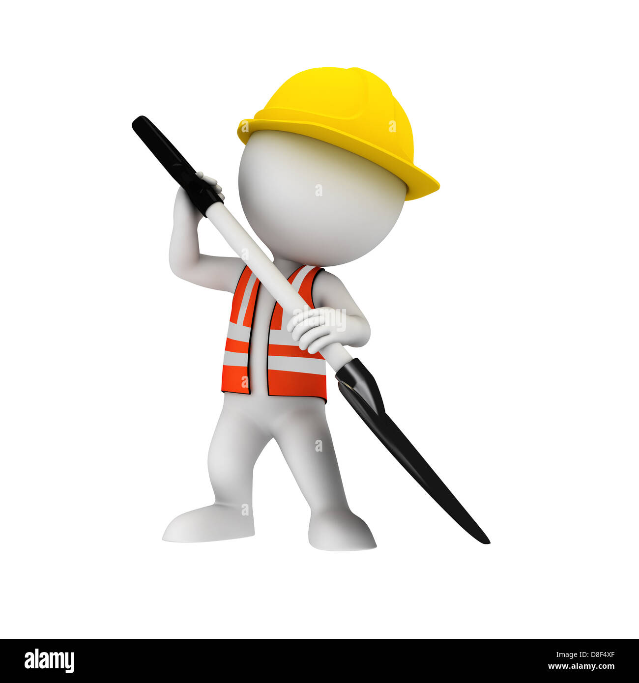 3d white people as road worker Stock Photo - Alamy