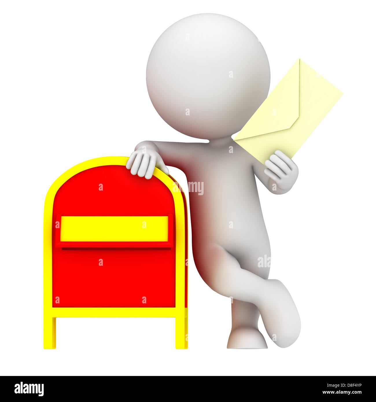 3d white character Stock Photo - Alamy