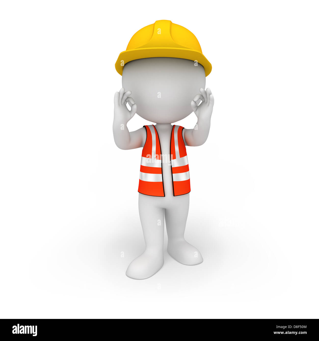 3d white people as road worker Stock Photo - Alamy