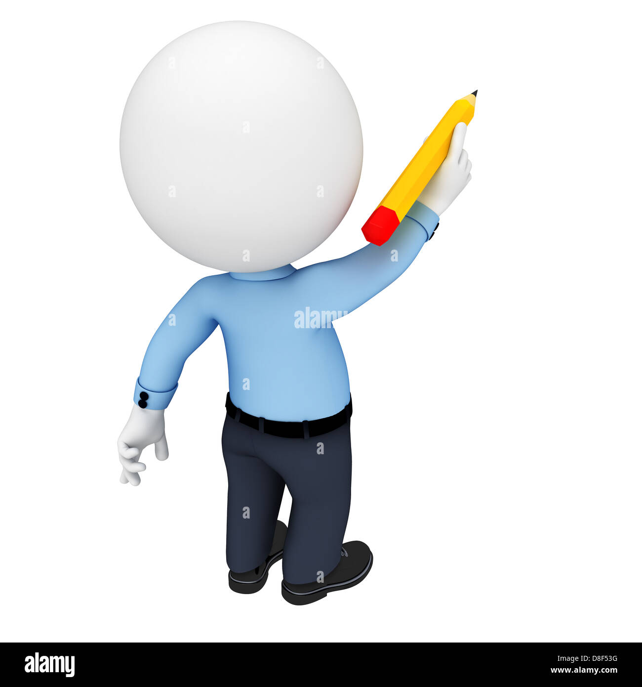 3d white character as service man Stock Photo - Alamy