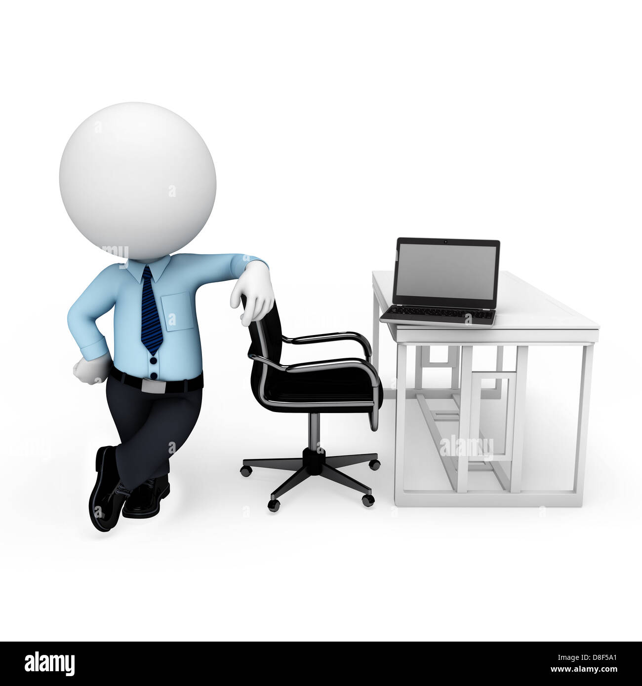 3d white people as service man Stock Photo - Alamy