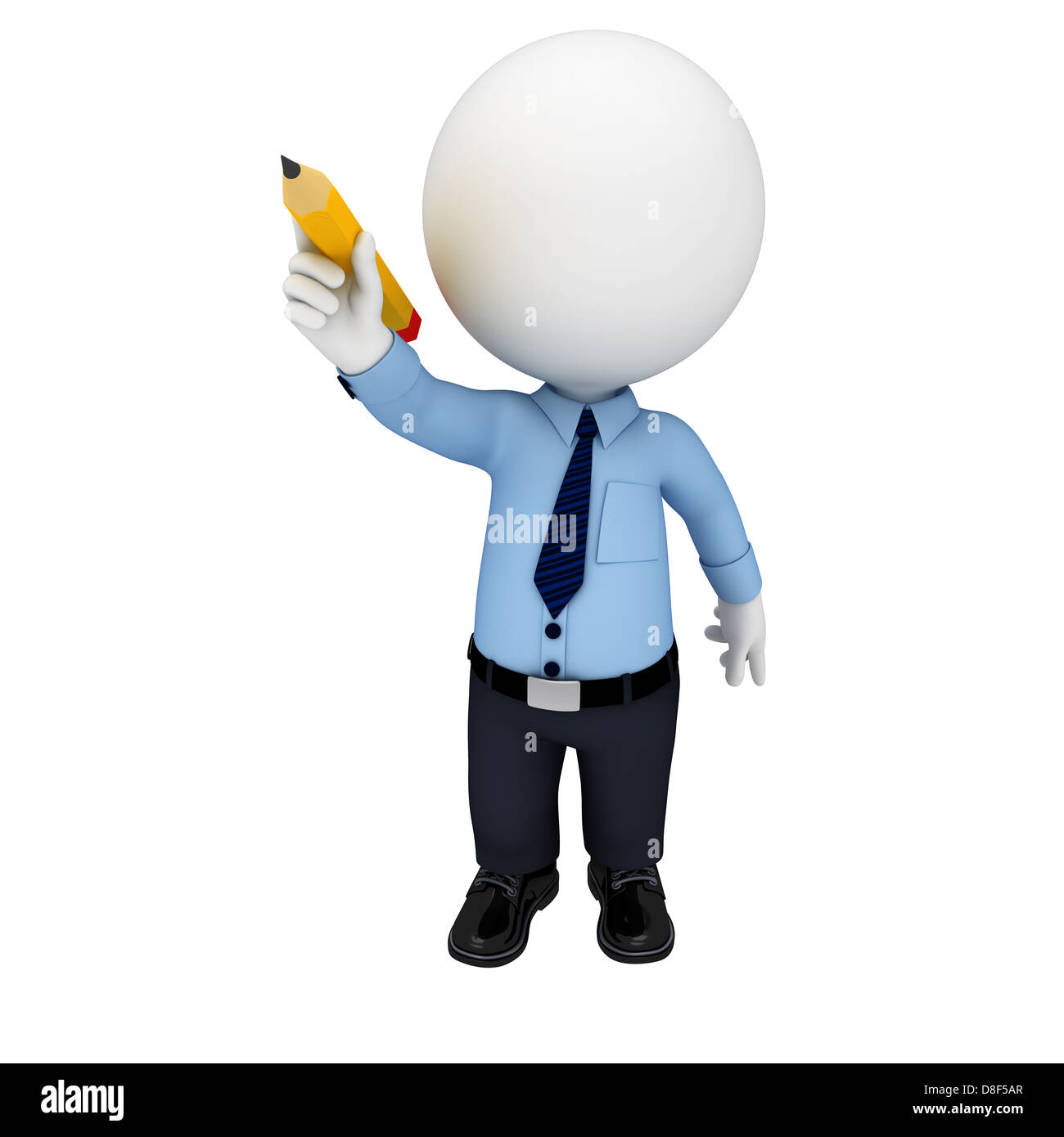 3d white character as service man Stock Photo - Alamy