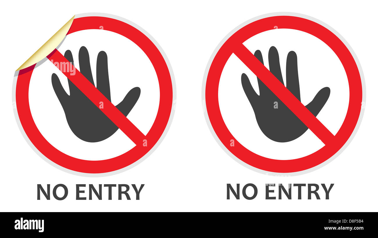 No entry signs in two vector styles depicting banned activities Stock ...