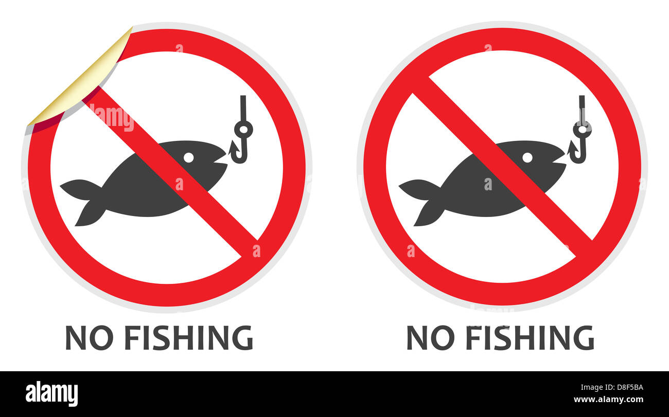 No fishing signs in two vector styles depicting banned activities Stock ...