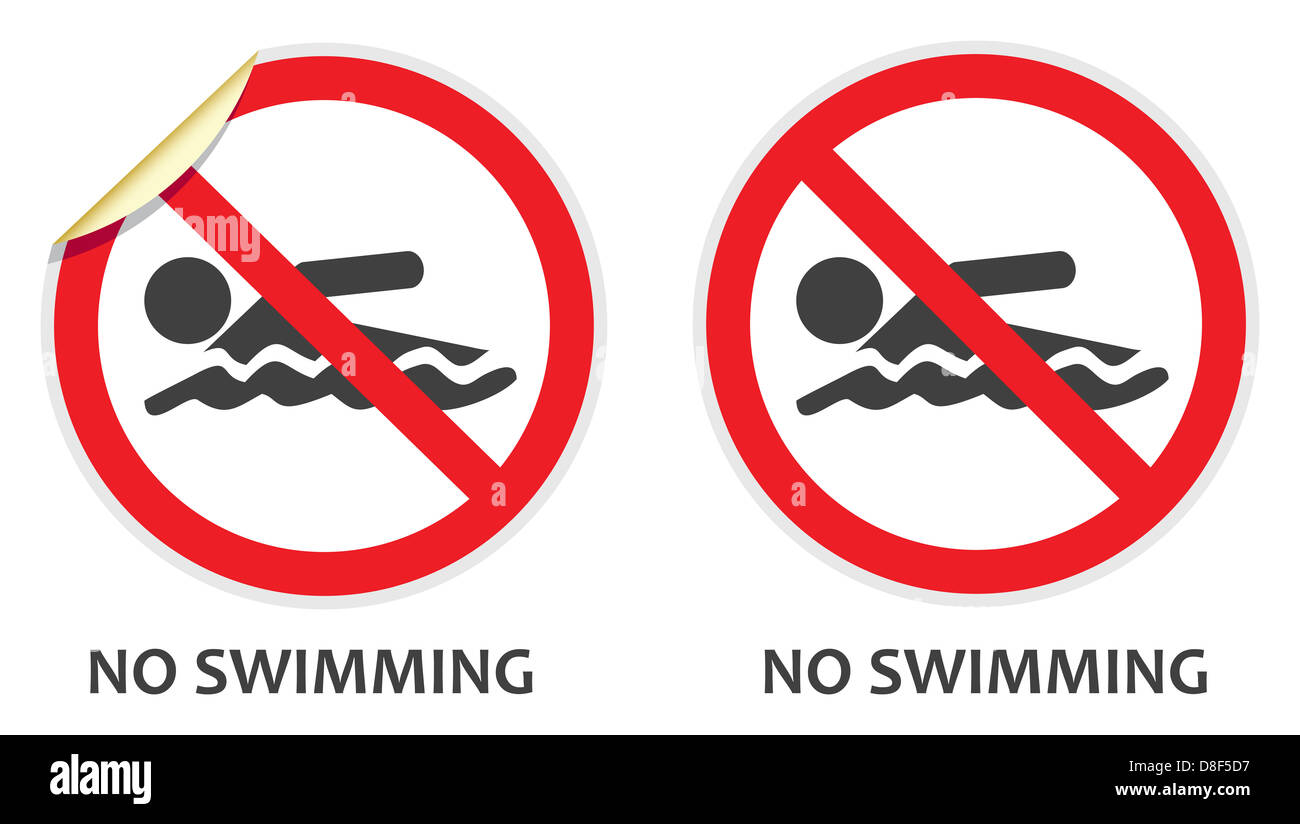 No swimming warning signs vector hi-res stock photography and images ...