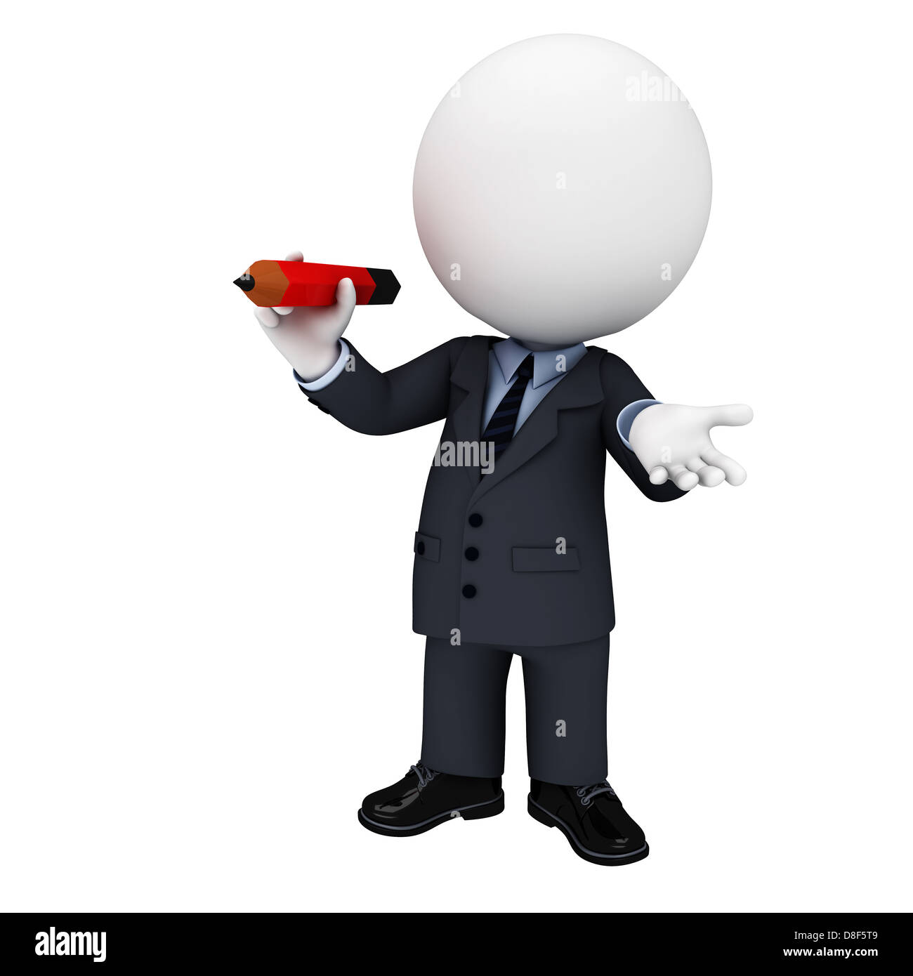 3d white character as business man Stock Photo - Alamy
