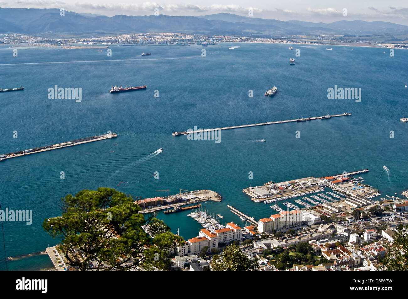 Panoramic view of Gibraltar taken from top of the rock Stock Photo - Alamy
