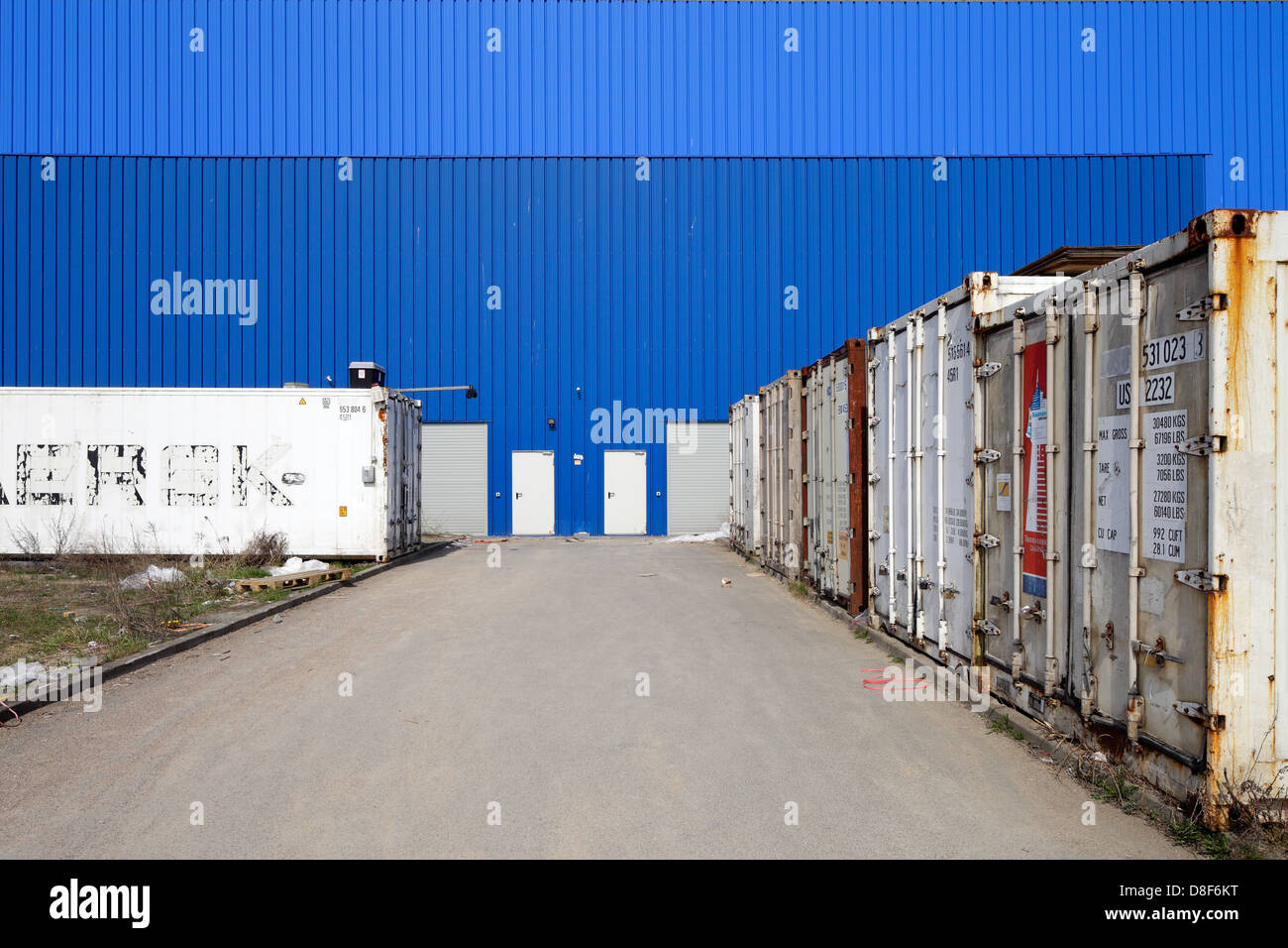 Berlin, Germany, containers and factory on a Industriegelaende Stock ...