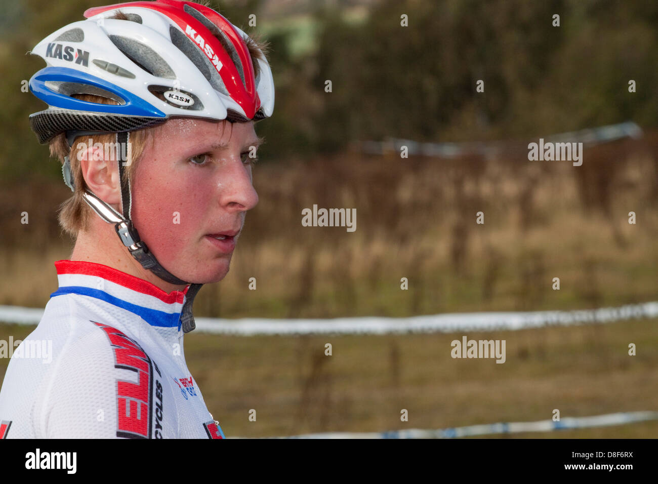 Hugo Robinson British junior cyclocross champion at a race on ...