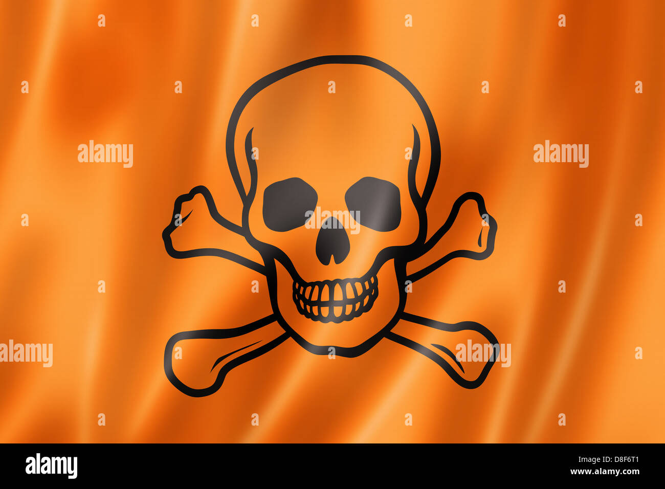 toxic poison skull flag, three dimensional render, satin texture Stock ...