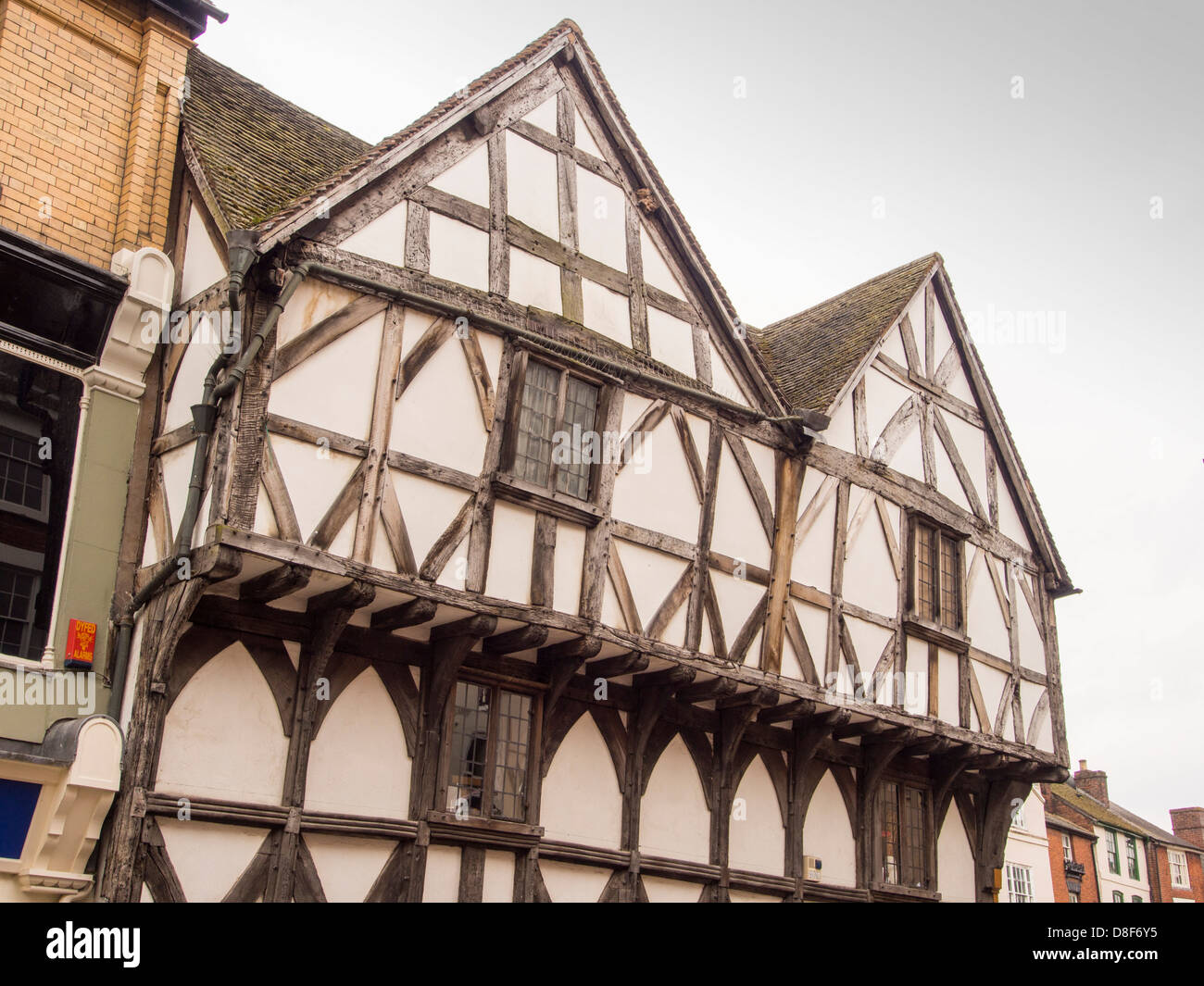An ancient shop, one of many ancient buildings in Ludlow, which is ...