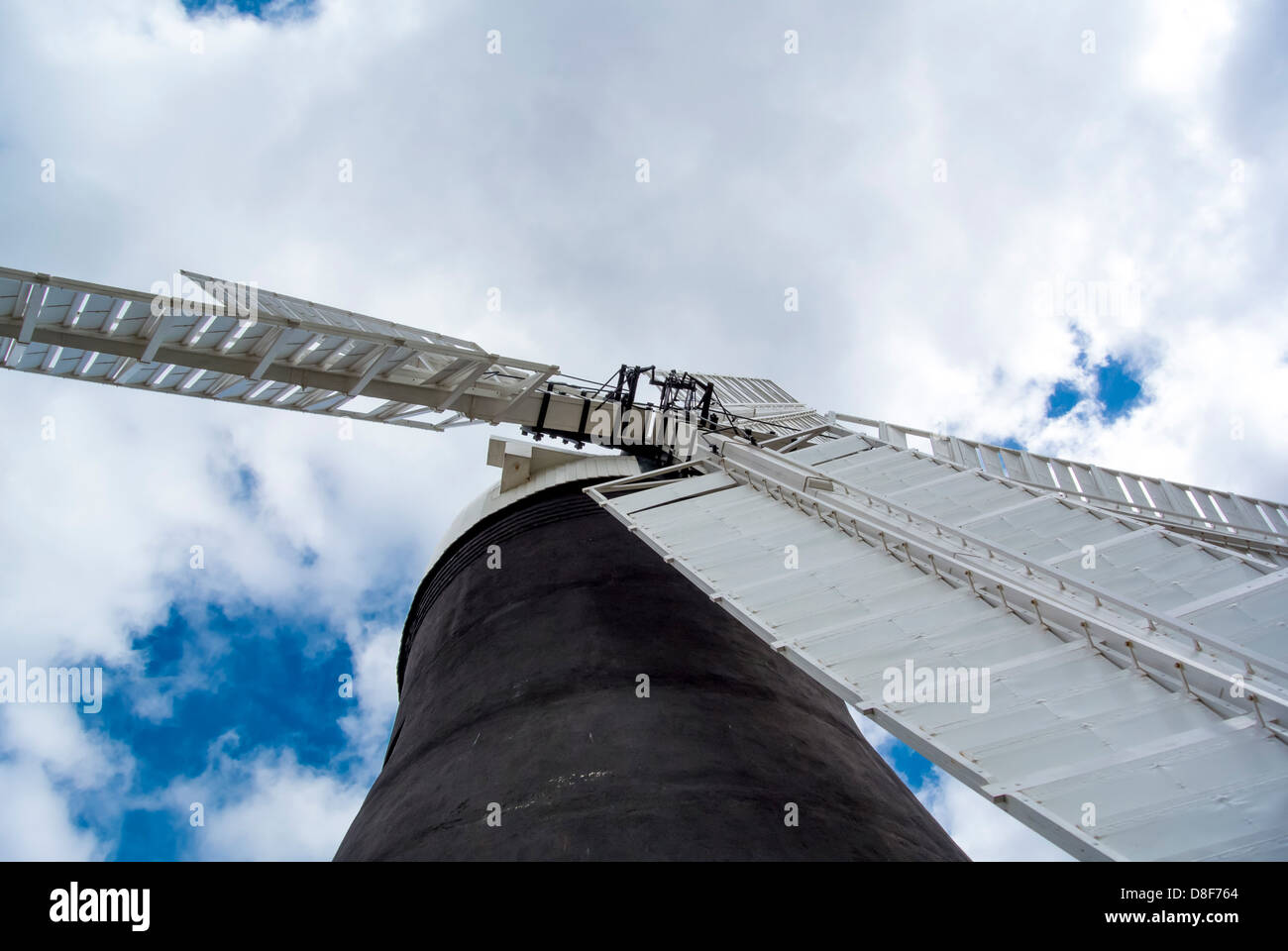 Holgate windmill with its black rendered lime mortar walls and white ...