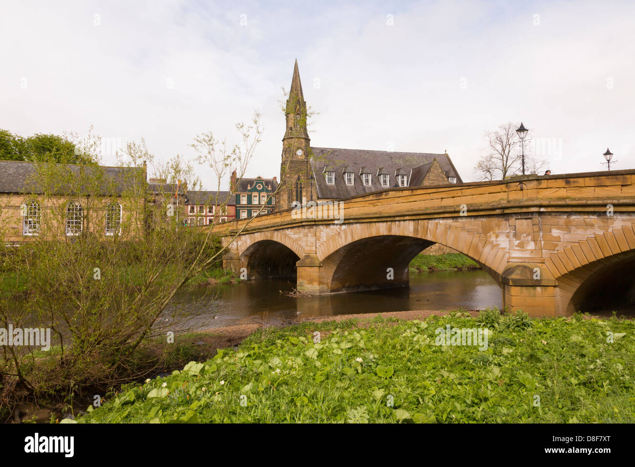 Thomas Telfords bridge over the River Wansbeck at Morpeth Stock Photo ...