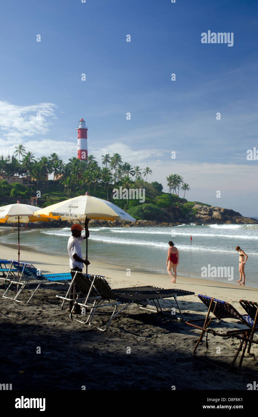 Kovalam Lighthouse beach, Kerala, South India Stock Photo - Alamy