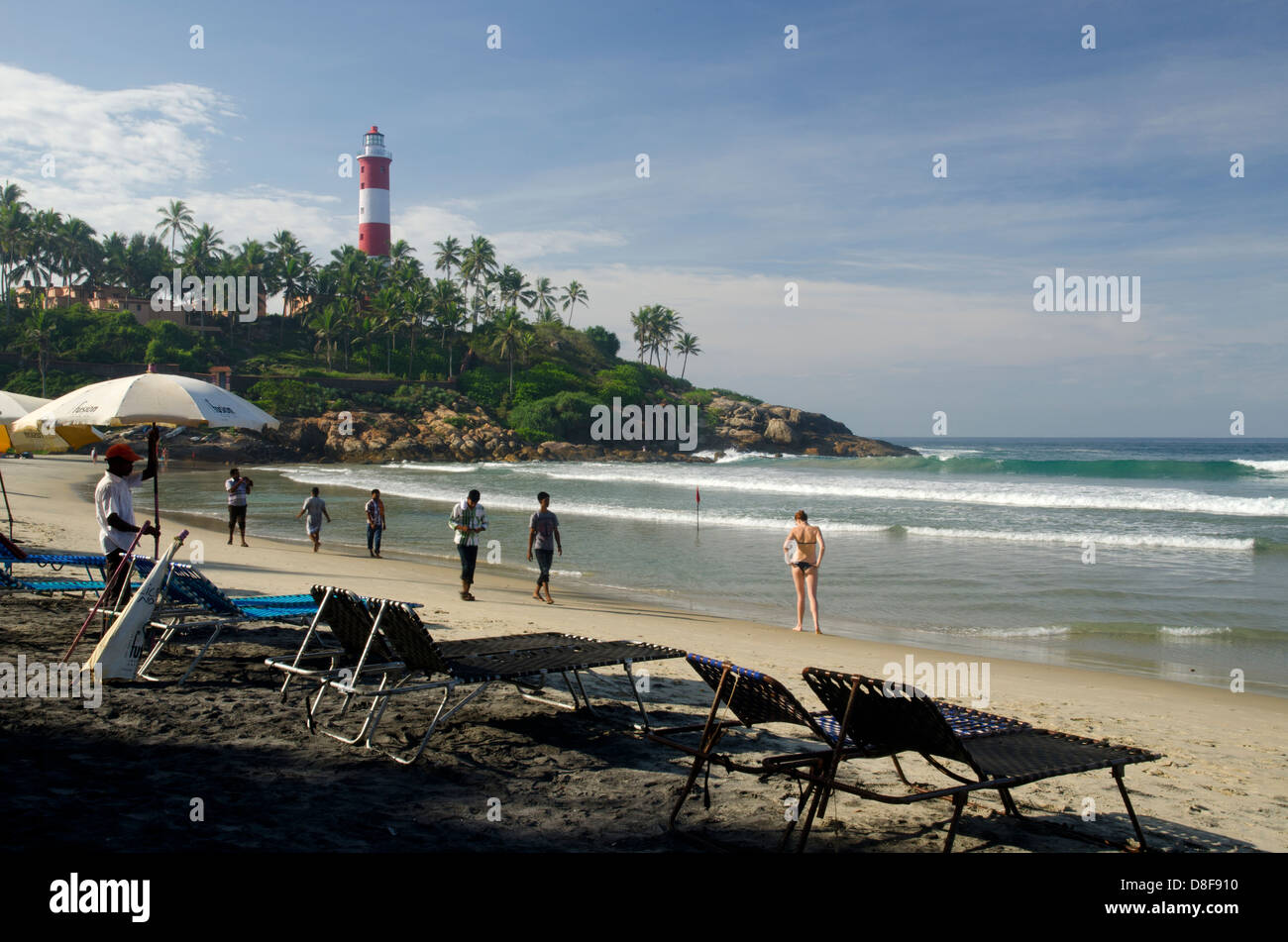 Kovalam Lighthouse beach, Kerala, South India Stock Photo - Alamy