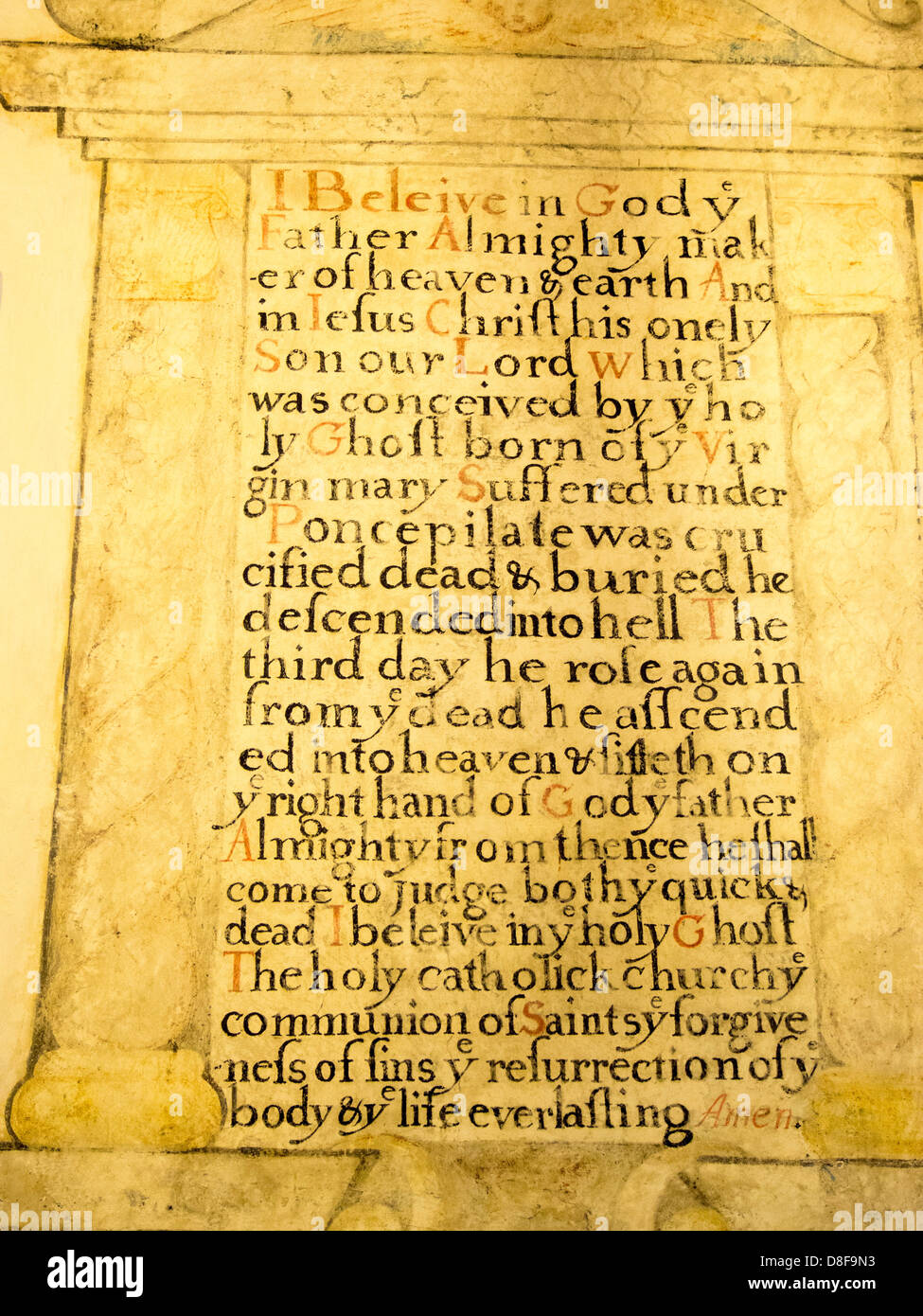 Ancient tablets in Stokesay church next to Stokesay Castle, Shropshire ...