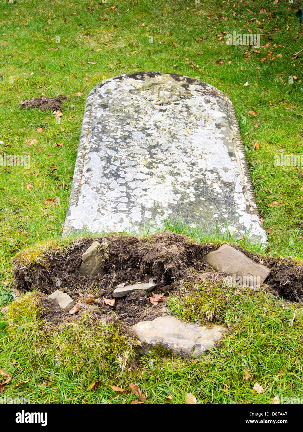 Grave stones falling over in Stokesay church yard next to Stokesay ...