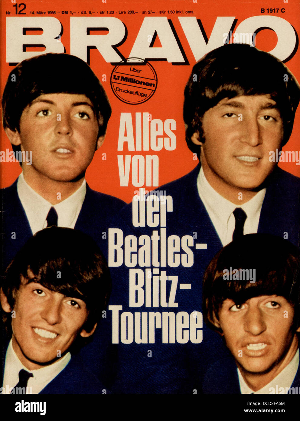 Das Titelbild der Jugendzeitschrift "Bravo" (Ausgabe vom 14. März 1966 ...