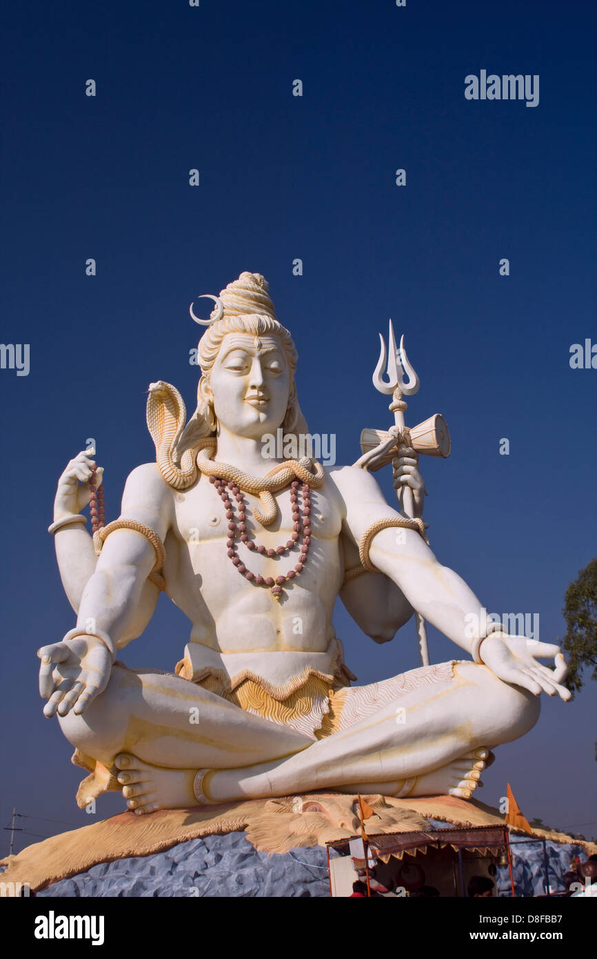 Asia, India, Karnataka, Bijapur, Shiva Shivagiri, Lord Shiva Statue ...