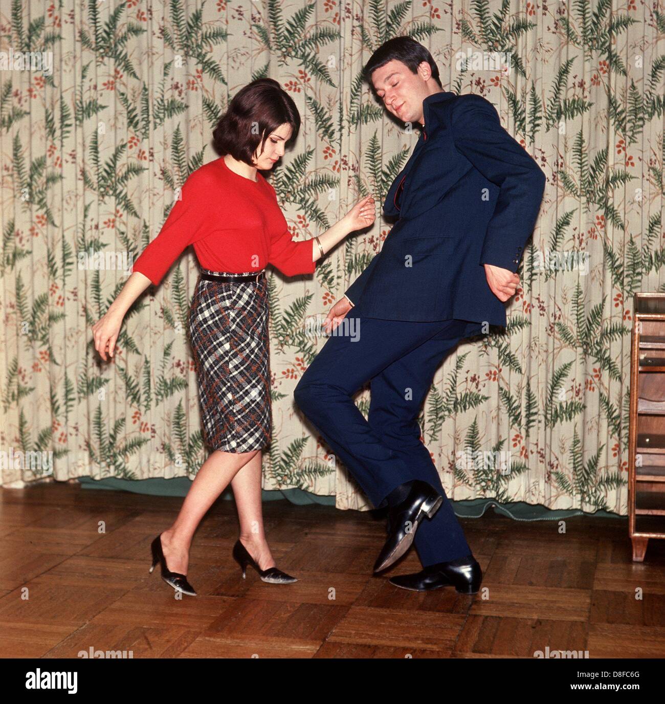 A young couples dances twist, photographed in the 1960s Stock Photo - Alamy