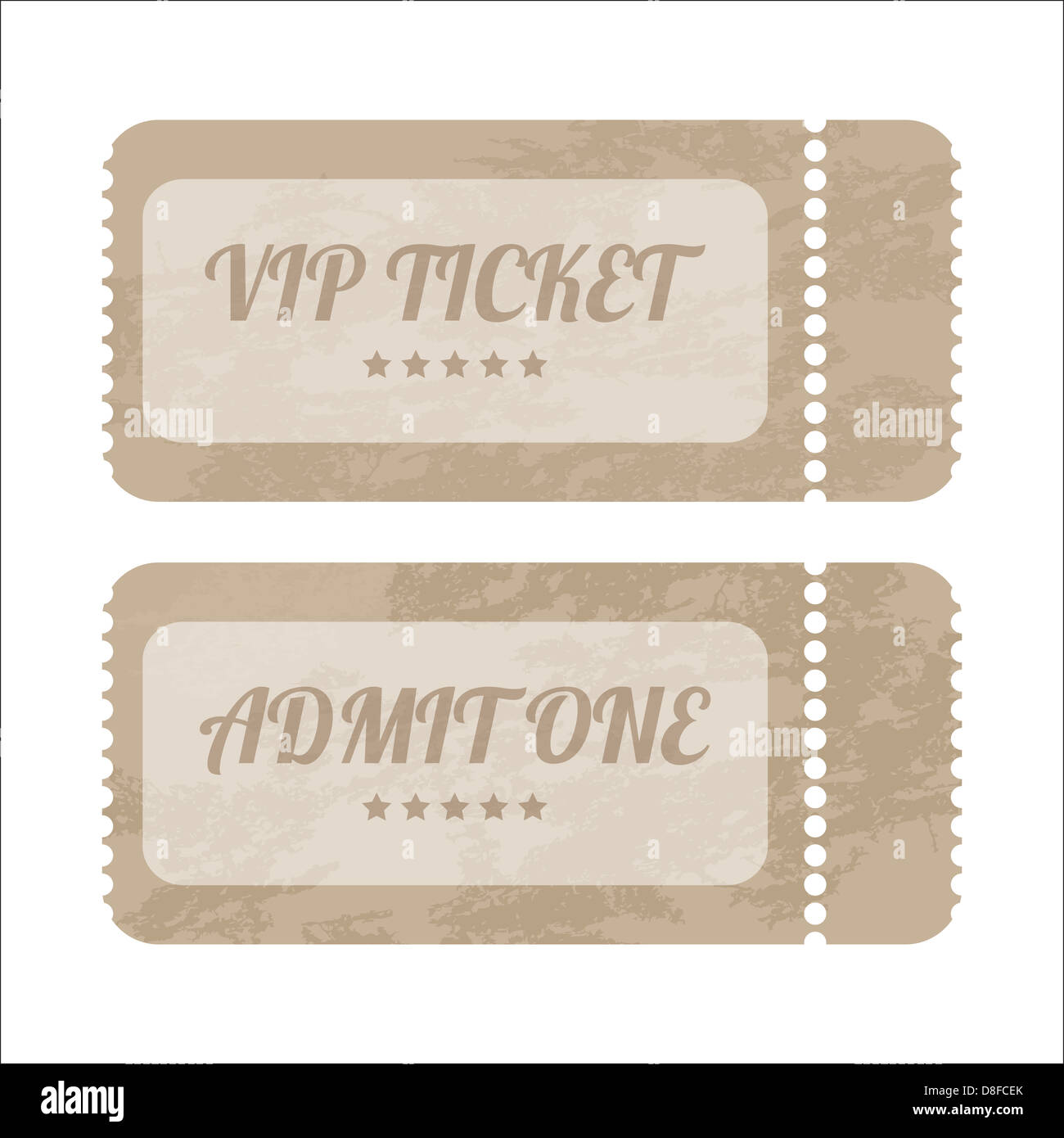 vintage paper tickets with special design Stock Photo - Alamy