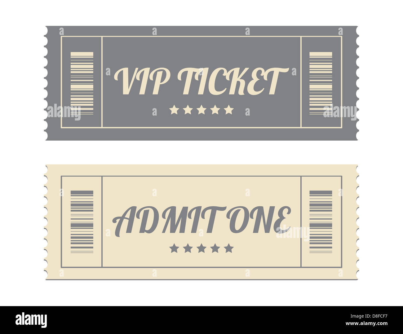 vintage paper tickets with special design Stock Photo - Alamy