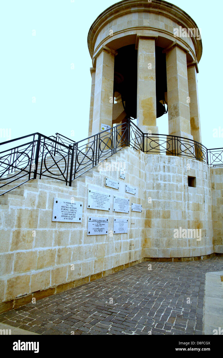 The bell Memorial erected to commemorate the siege of Malta during ...