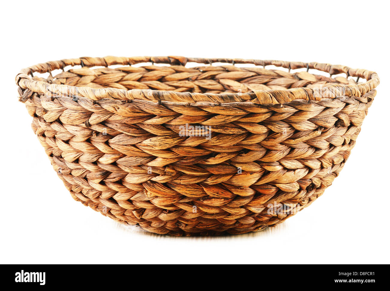 wicker kitchen bowl isolated on white Stock Photo - Alamy