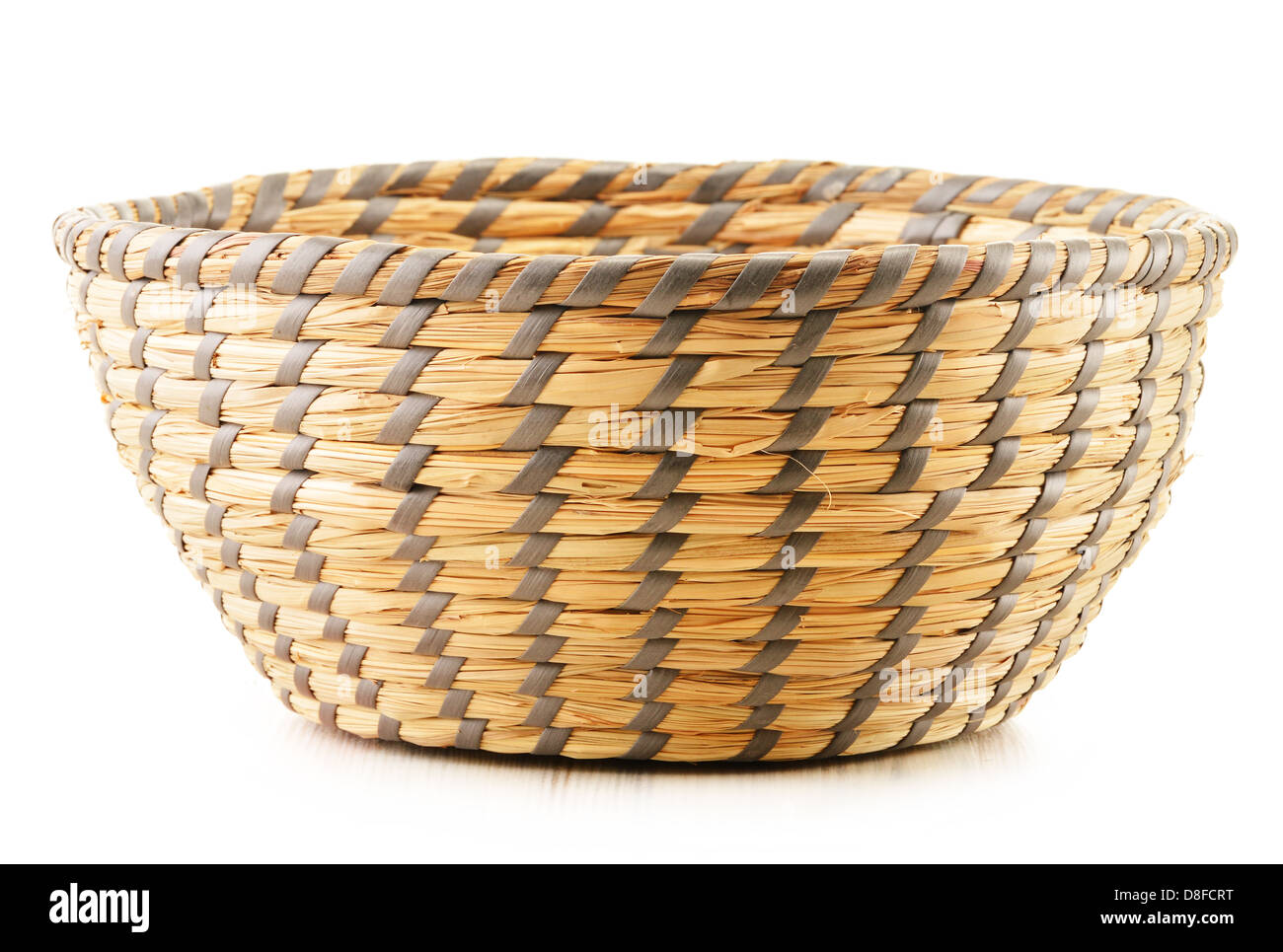 wicker kitchen bowl isolated on white Stock Photo - Alamy