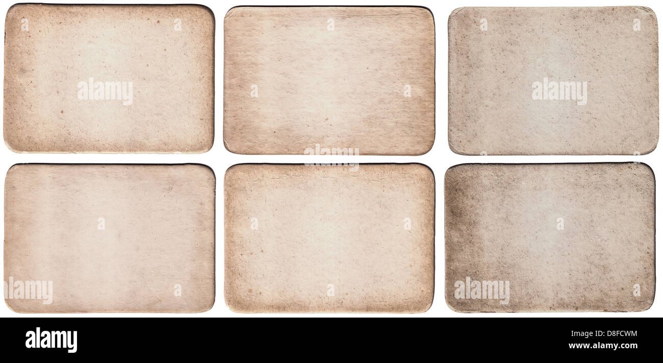 Set High Resolution Vintage Old Retro Aged Paper Card Isolated On White ...