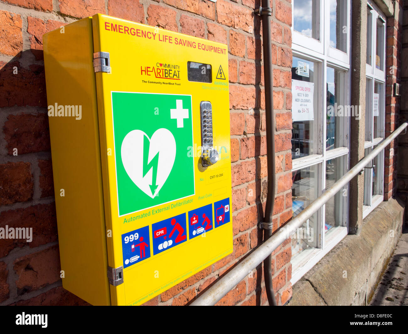 A defibrillator in Bishops Castle, Shropshire, UK Stock Photo - Alamy