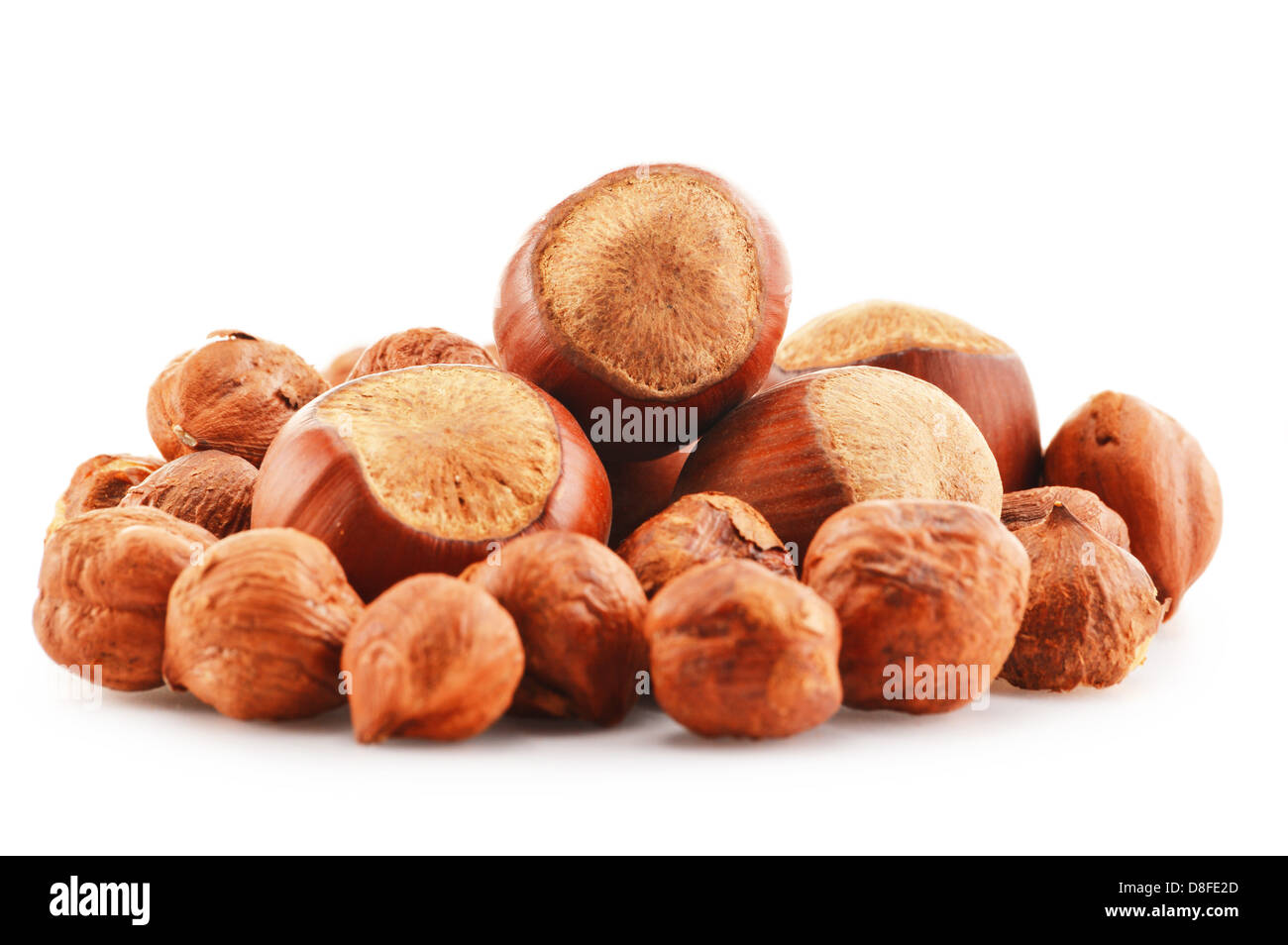 Composition with hazelnuts isolated on white Stock Photo - Alamy