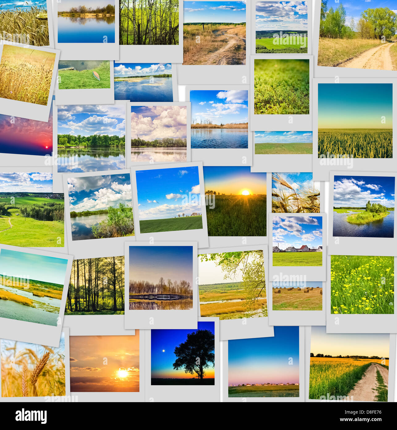 Nature And Travel Background. Collage Of Images Stock Photo - Alamy