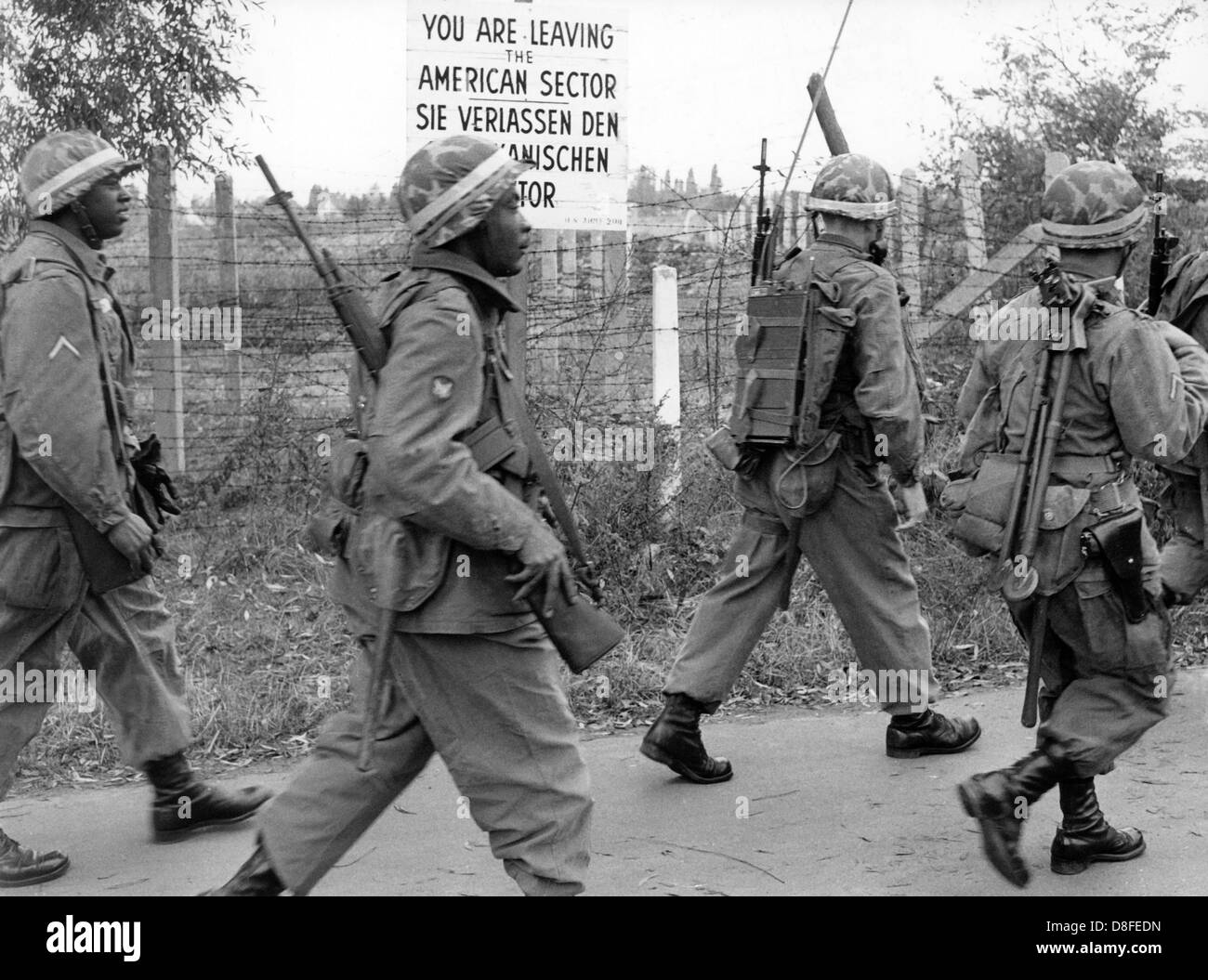 American soldiers of the US brigade of Berlin march past the zonal ...
