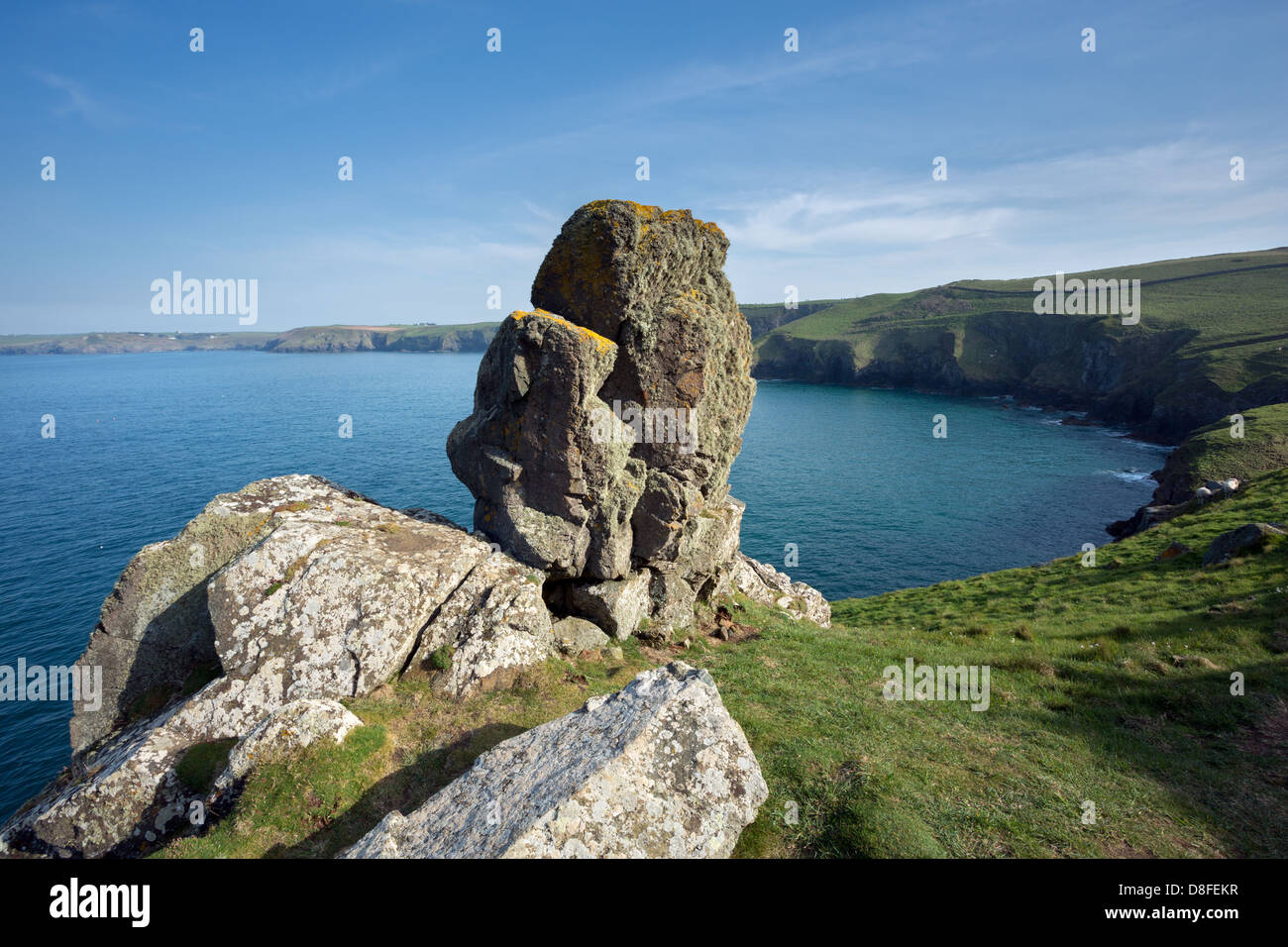 Stone outcrop on The Rumps, Pentire Head, Cornwall Uk Stock Photo - Alamy