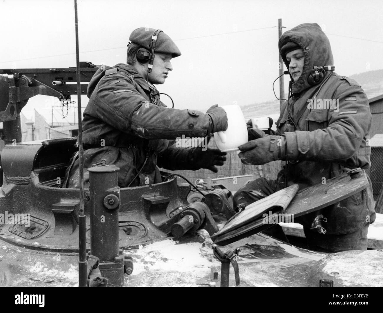 German tank soldiers study maps during their coffee break on the 10th ...