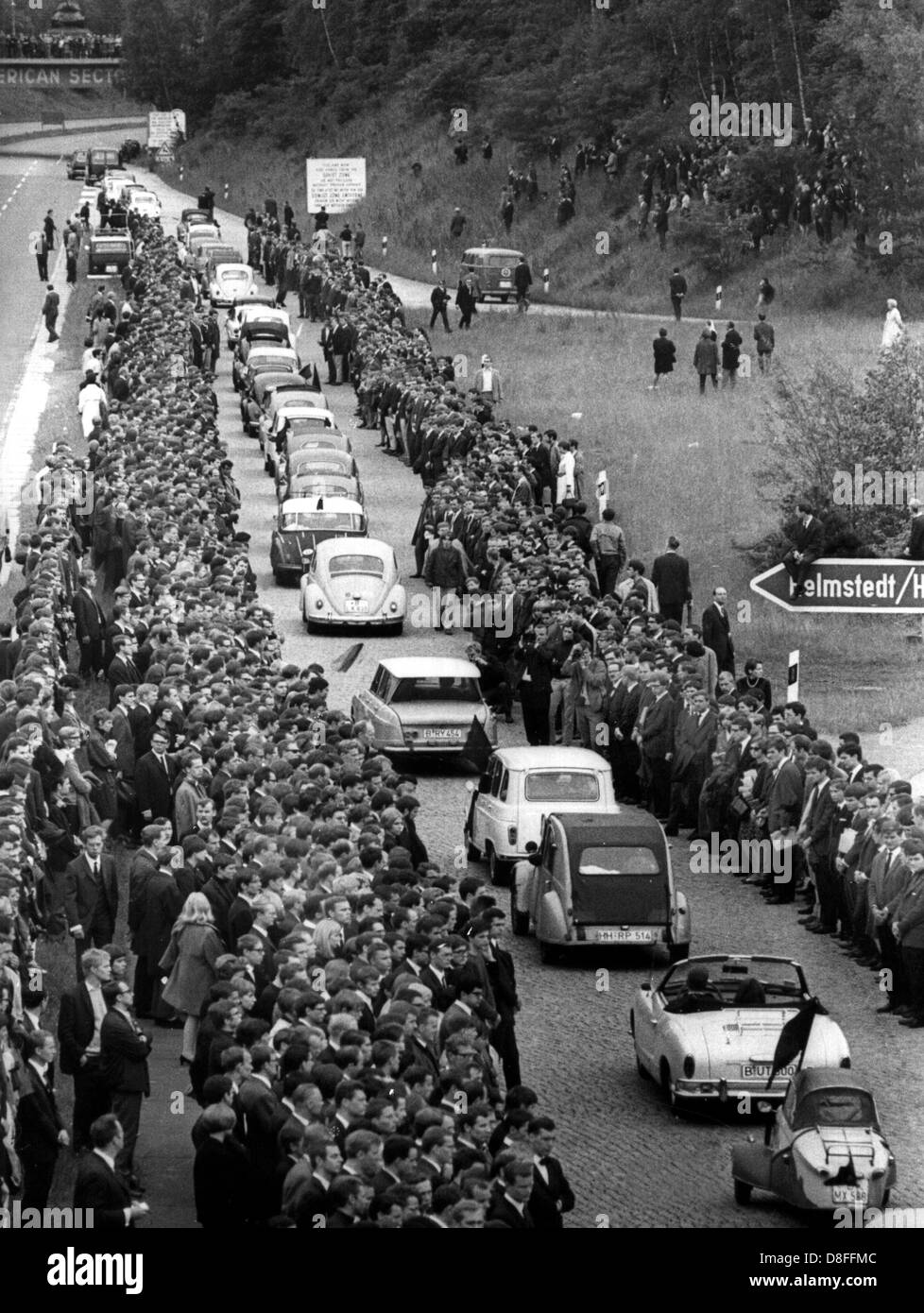 Mourning convoy for Benno Ohnesorg on the 8th of June in 1967 near the ...