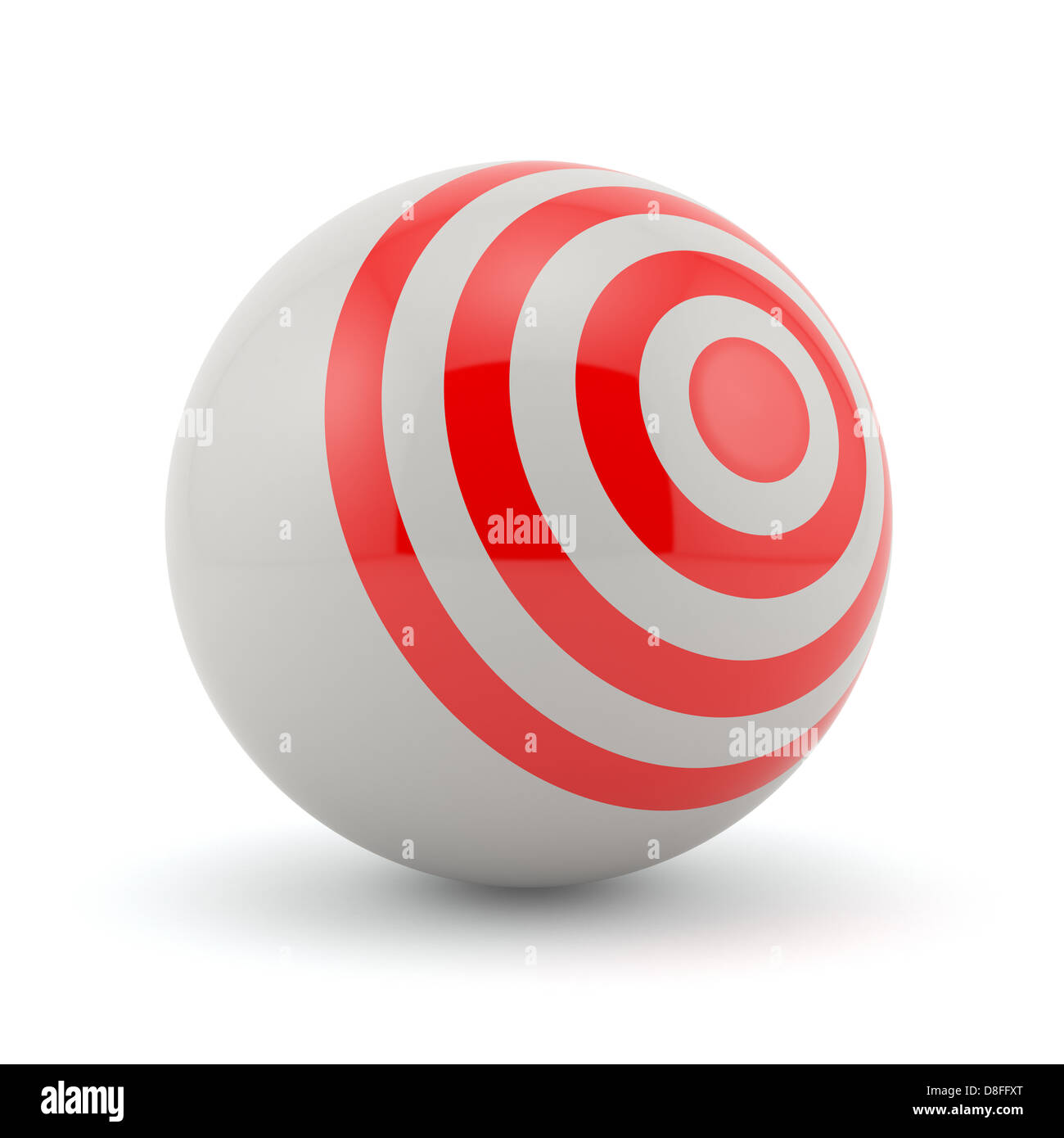 3d render of red target sphere on white background Stock Photo - Alamy