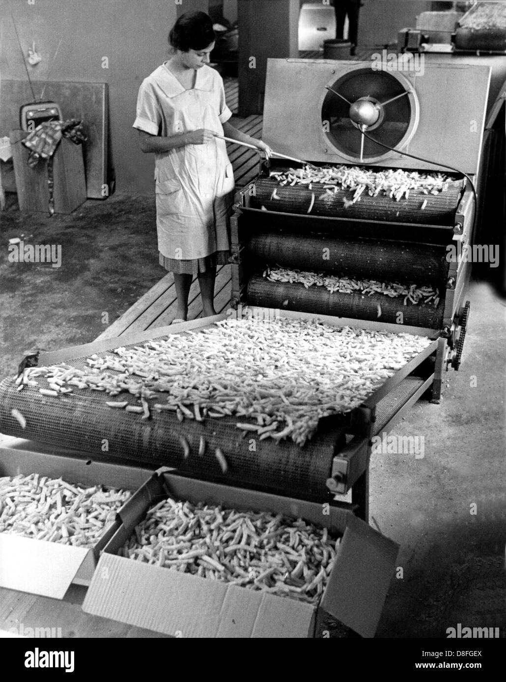 View of a fully automatic chips factory, which was opened in Essen as ...