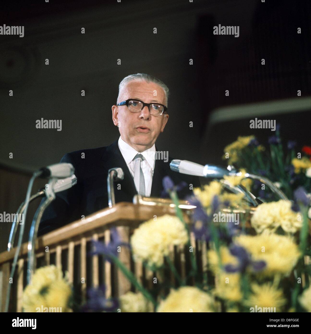 German president Gustav Heinemann during his speech at the German Day ...