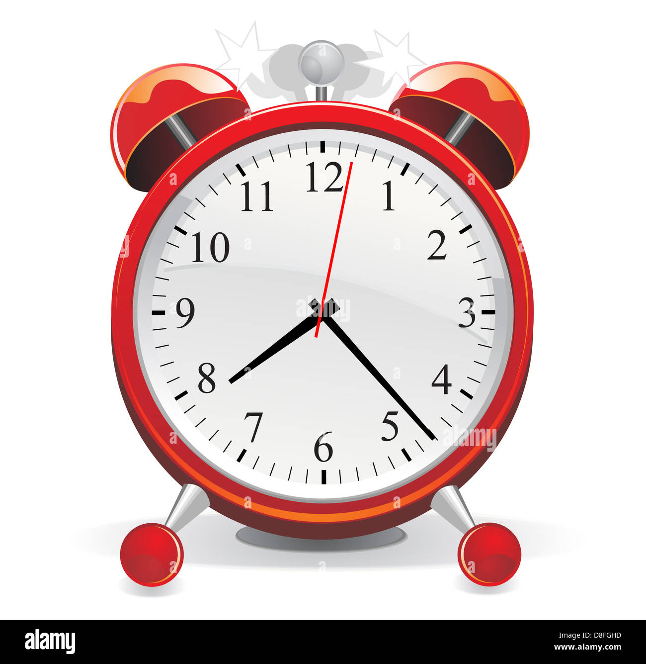 red alarm clock Stock Photo - Alamy