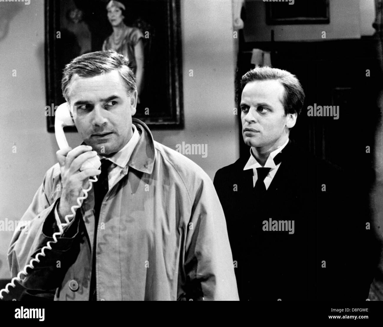 Scene of the film "The Black Abbot" with Joachim Fuchsberger (l) and ...