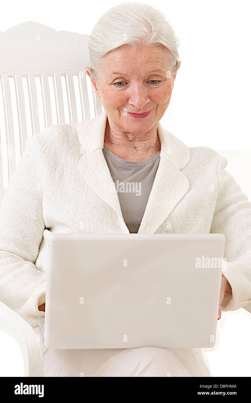 ELDERLY PERSON, COMPUTER Stock Photo - Alamy