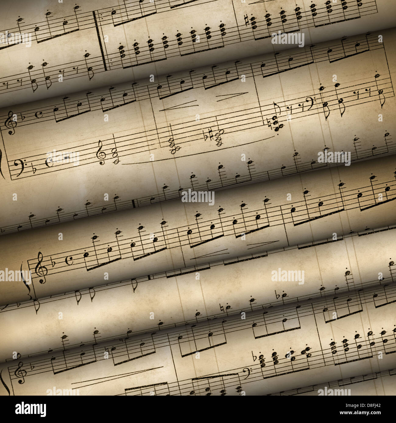 roll old musical notes Stock Photo - Alamy