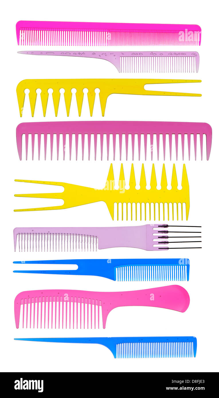 Set multi-coloured transparent combs Stock Photo - Alamy