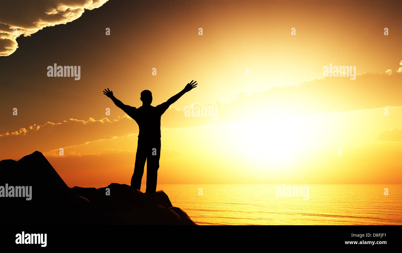 men greeting sun Stock Photo - Alamy